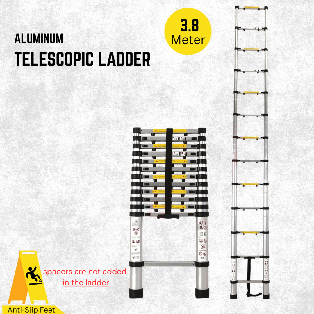 Katashi Telescopic Ladder 3.8M Step Aluminium Extension Portable – Rams ...